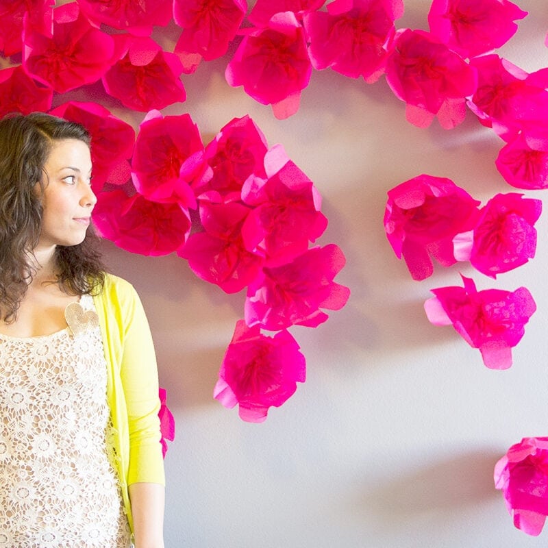 Paper Flower Wall Photo Backdrop » Quick and Easy DIY