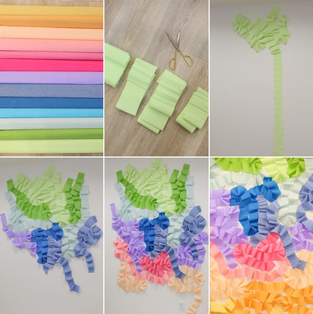 Make a Crepe Paper Rainbow Backdrop » Lovely Indeed