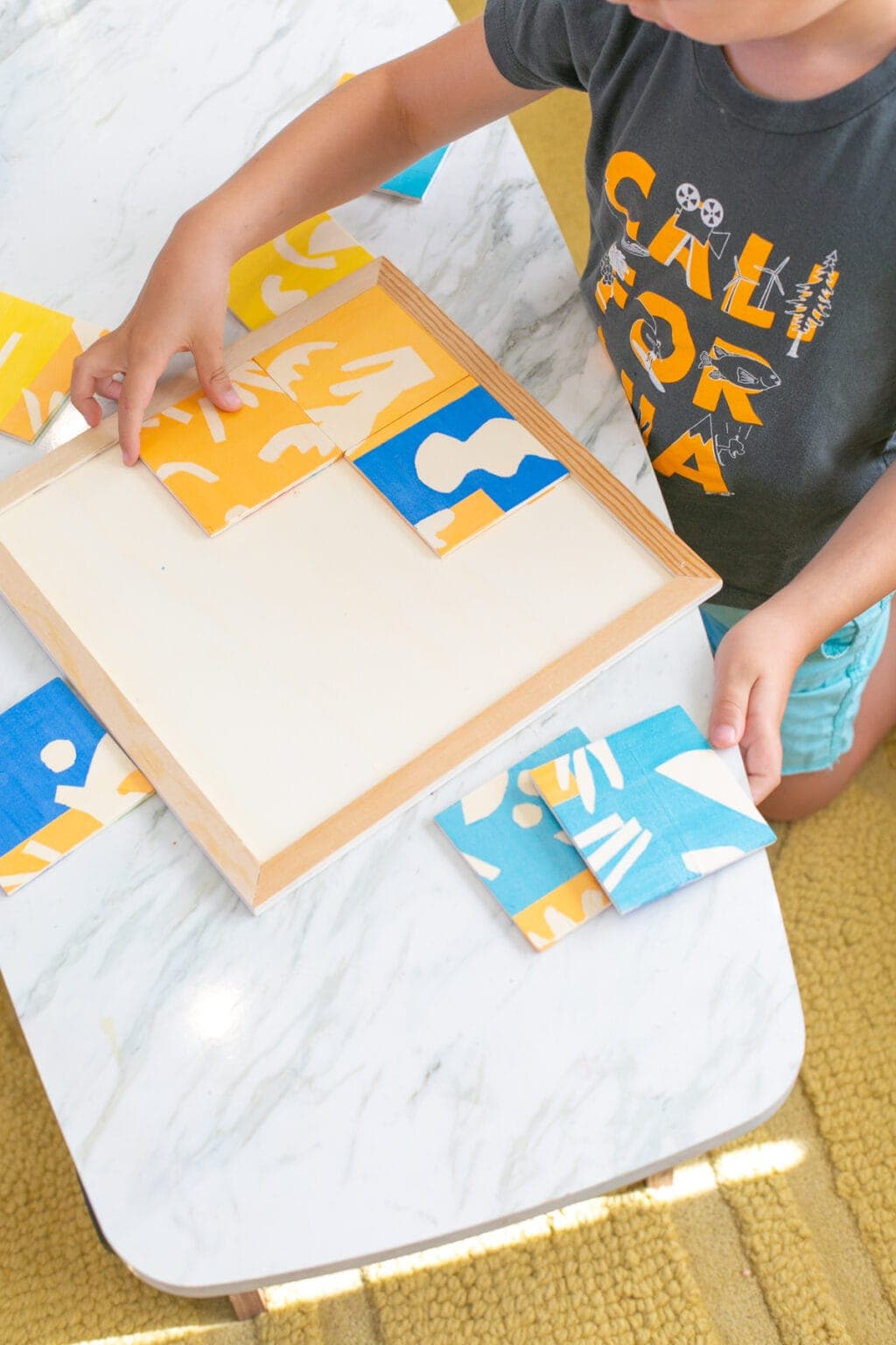 Painted Puzzle for Kids » DIY Project from Lovely Indeed