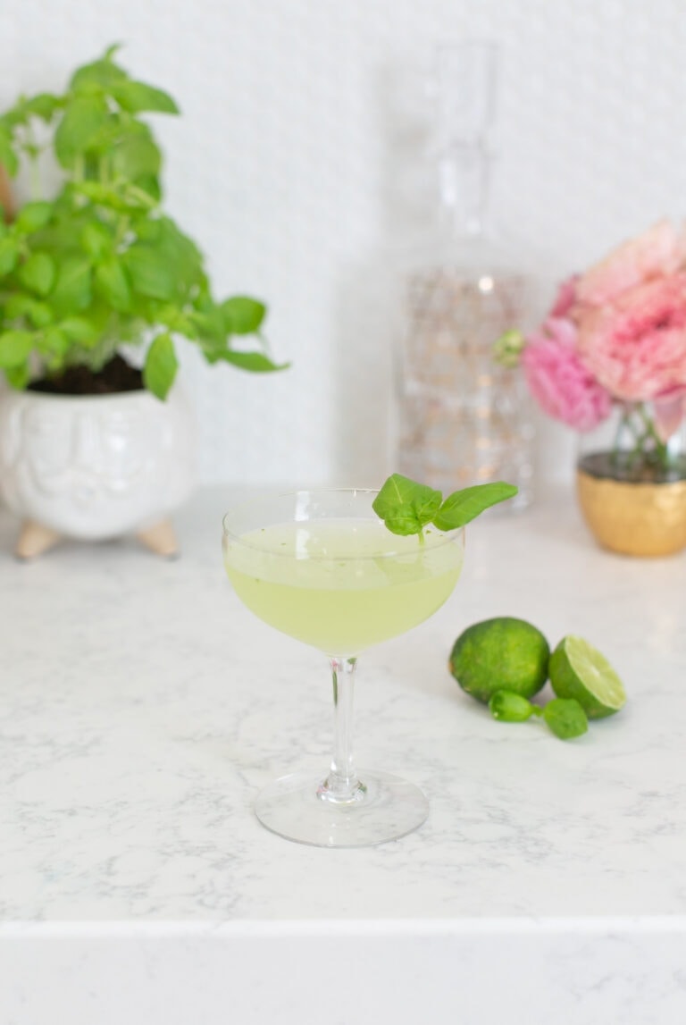 Basil Gimlet Cocktail Recipe » Refreshing and Simple Gin Cocktail