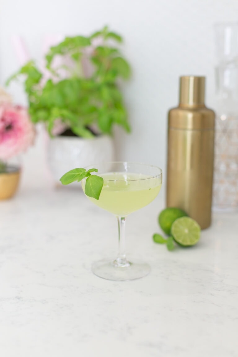 Basil Gimlet Cocktail Recipe » Refreshing and Simple Gin Cocktail