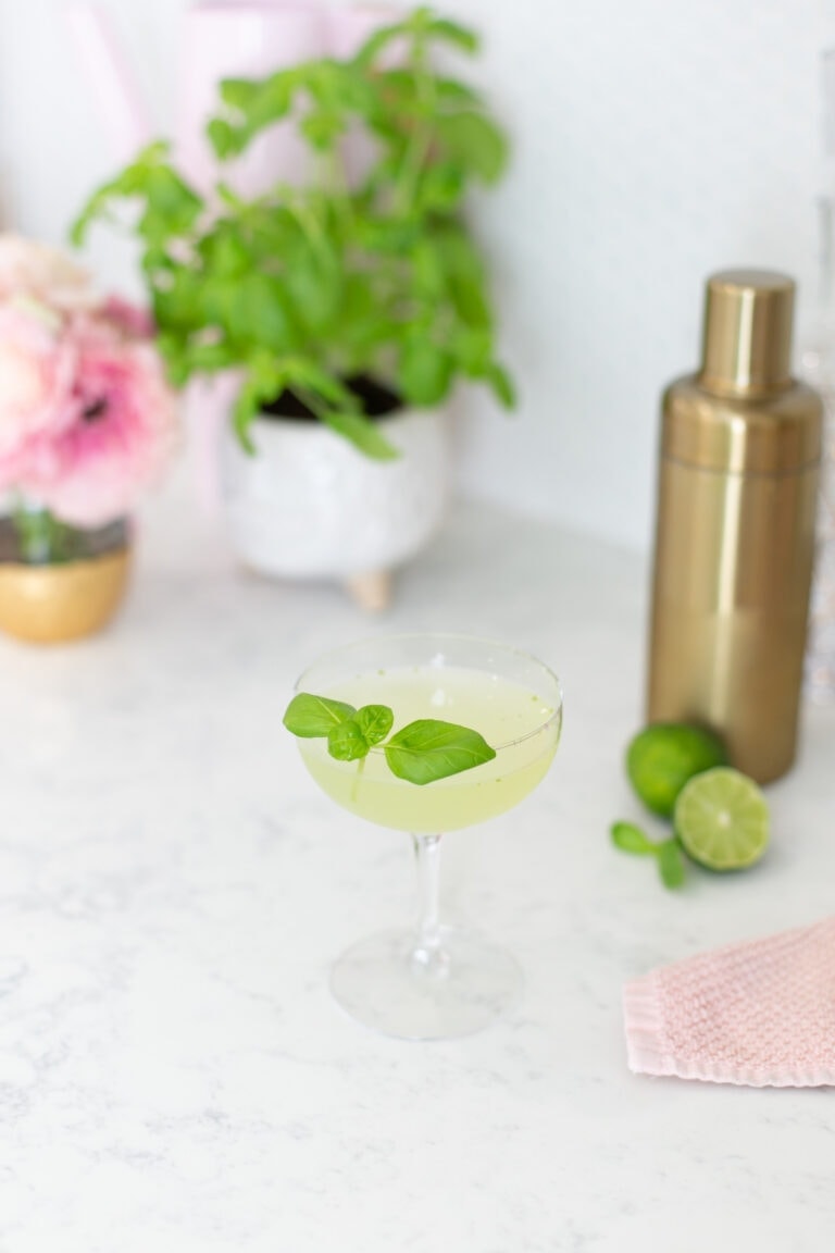 Basil Gimlet Cocktail Recipe » Refreshing and Simple Gin Cocktail
